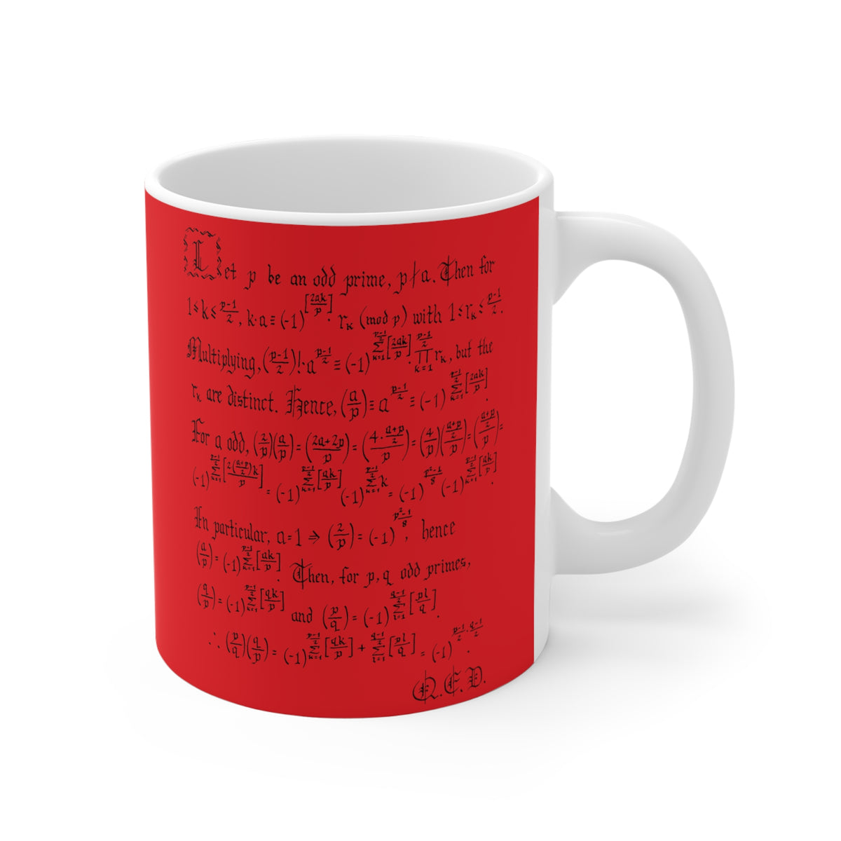 Quadratic reciprocity mug – The Ross Math Program