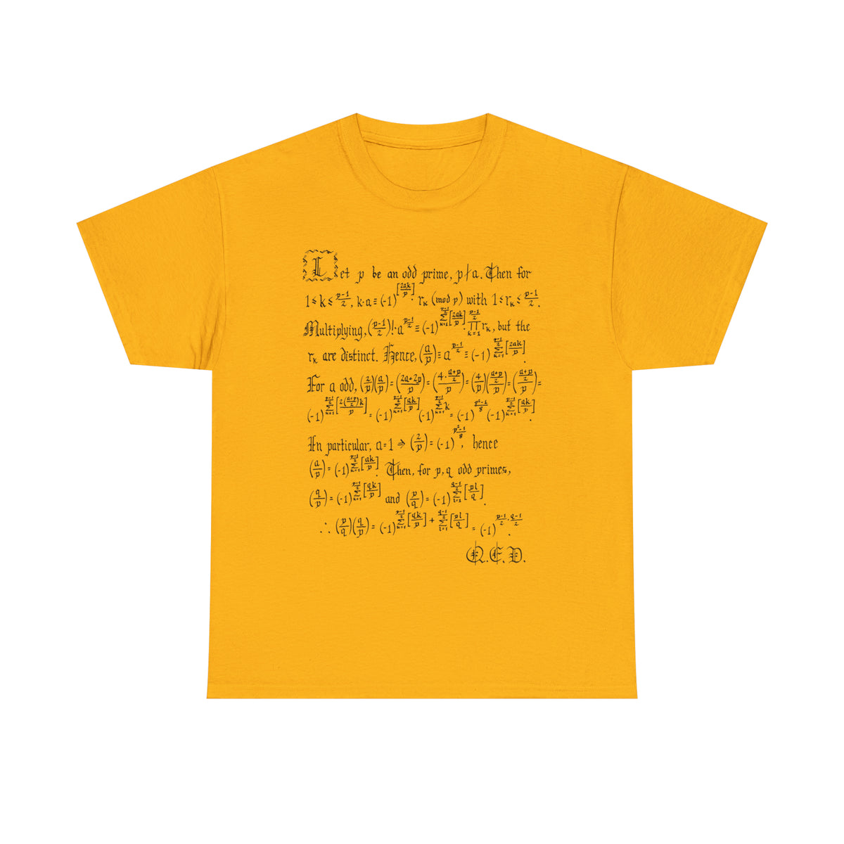 Quadratic reciprocity t-shirt (unisex) – The Ross Math Program